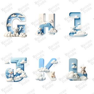 Teddy Bear Alphabets and Numbers Clipart 36 PNG Teddy Bear Alpha ...
