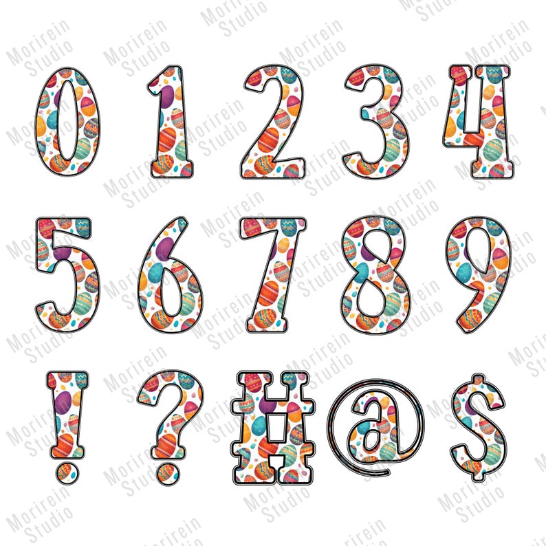 Easter Egg Alphabet Letters PNG Bundle 67 PNG Easter Doodle Alphabets ...