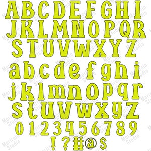 Bright Alphabet Letters PNG Bundle 335 PNG 5 Sets Bright Doodle ...