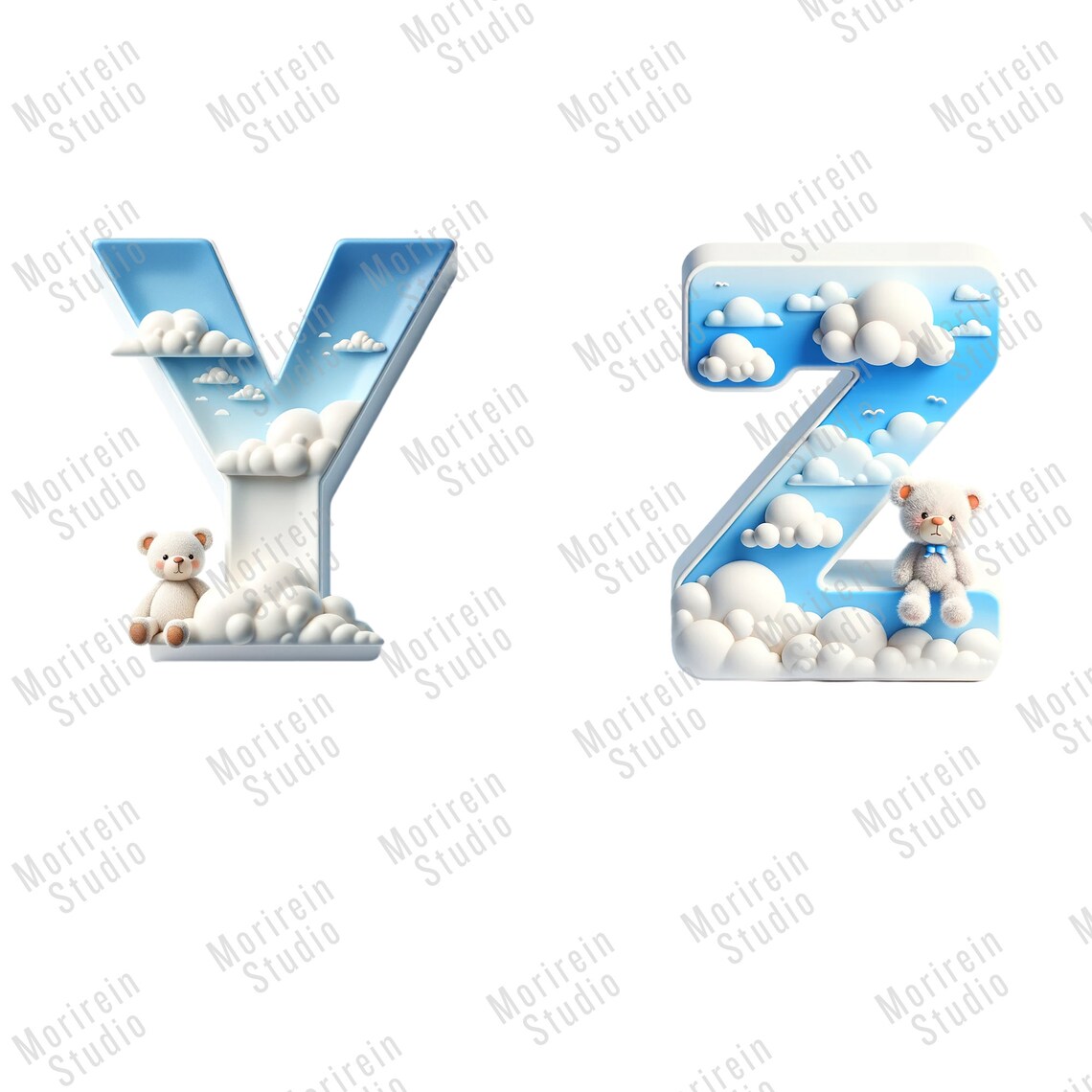 Teddy Bear Alphabets and Numbers Clipart 36 PNG Teddy Bear Alpha ...