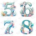 Mermaid Numbers Clipart 10 PNG Mermaid Numbers Birthday PNG Under the ...