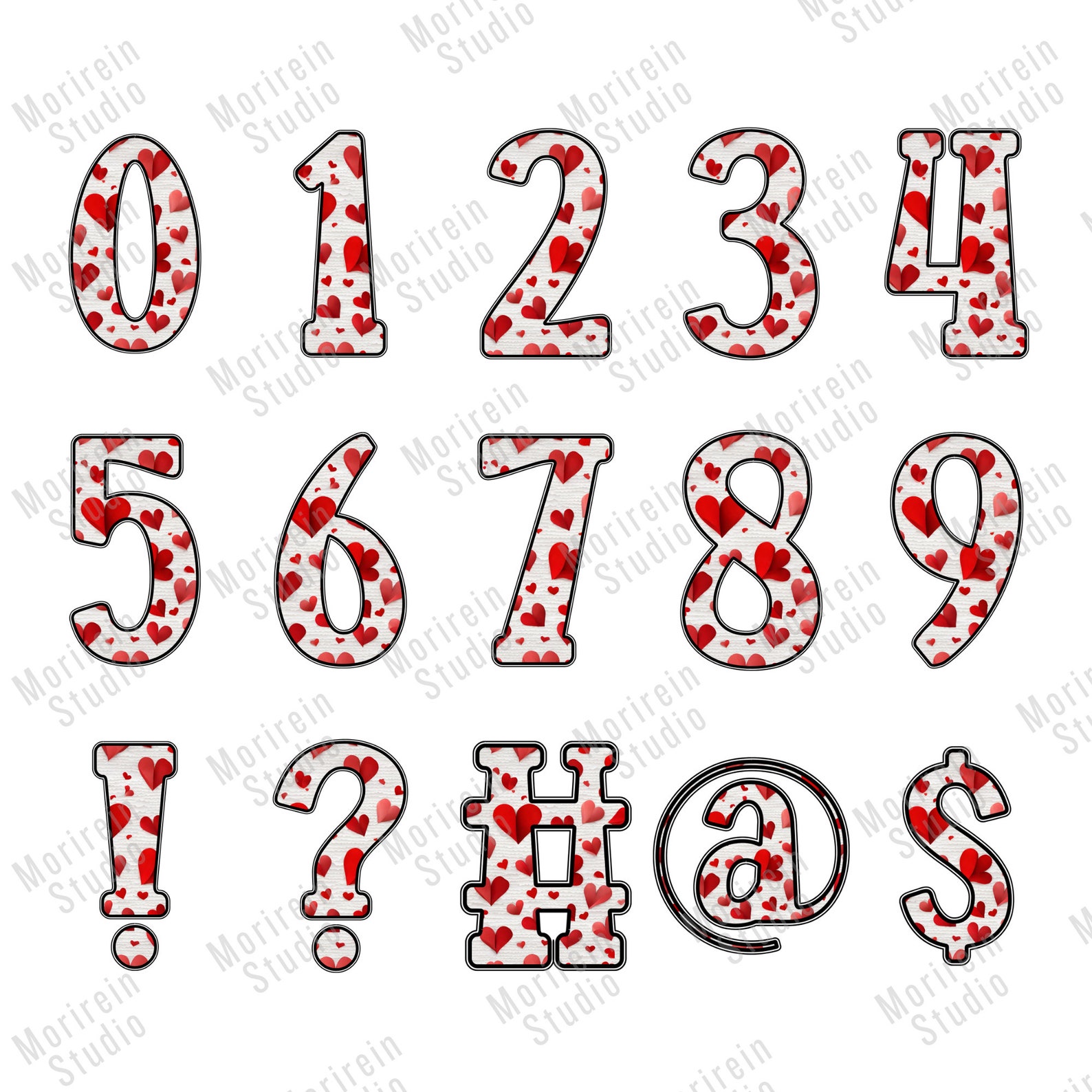 Paper Heart Alpha Doodle Bundle 67 PNG Valentine Doodle Alphabets and ...