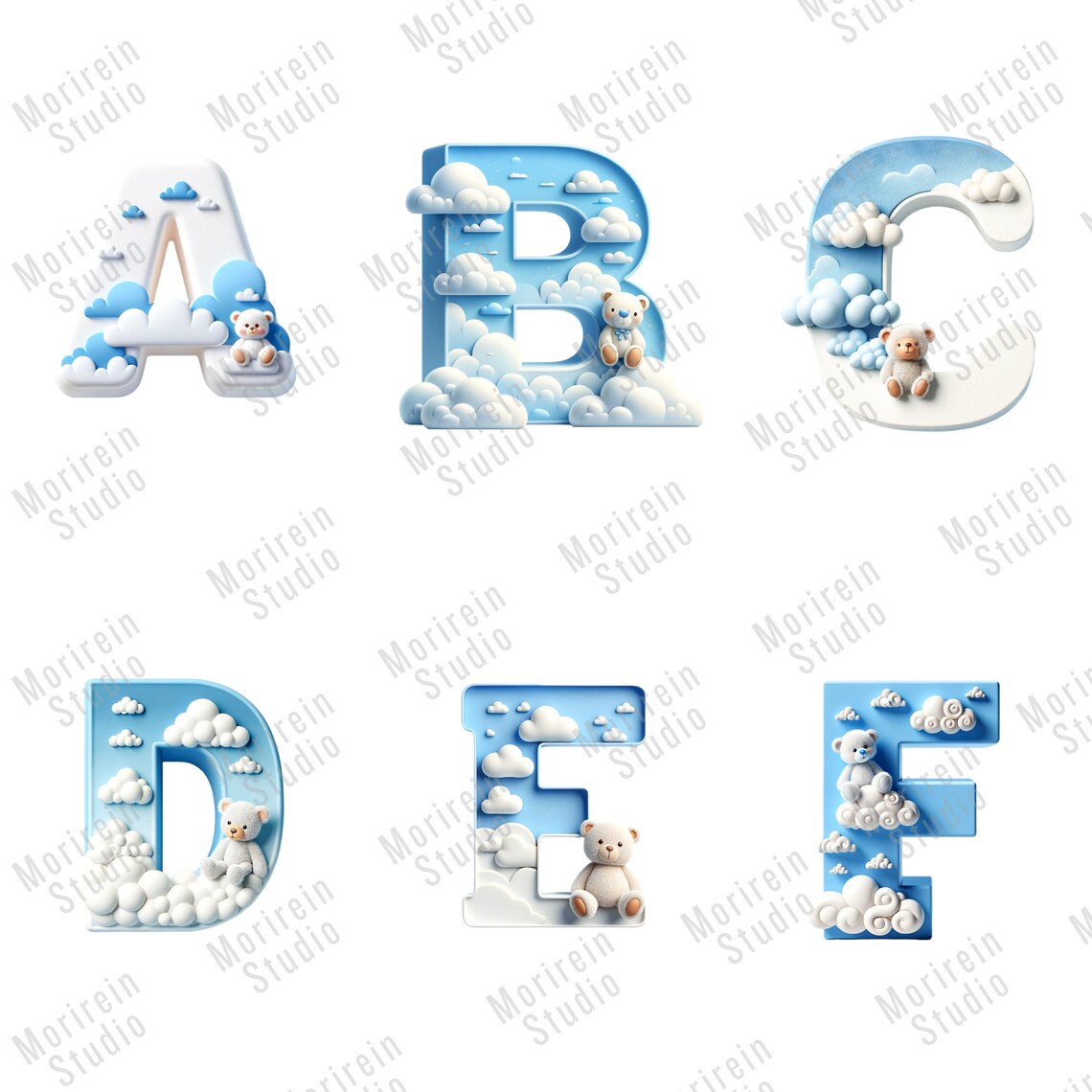 Teddy Bear Alphabets and Numbers Clipart 36 PNG Teddy Bear Alpha ...