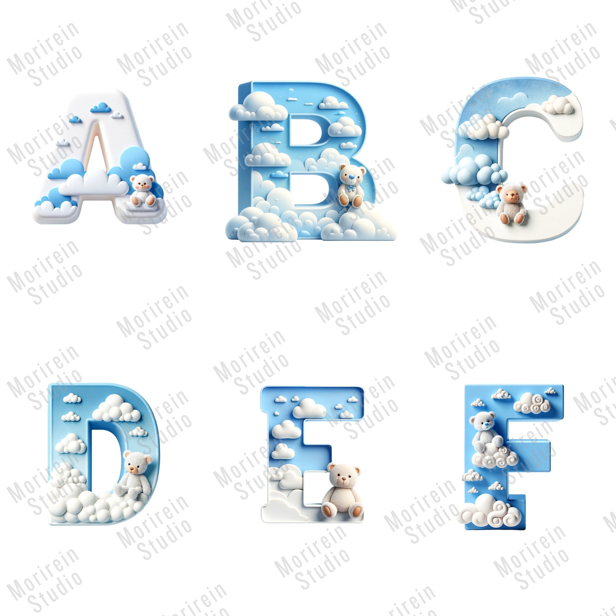 Teddy Bear Alphabets and Numbers Clipart 36 PNG Teddy Bear Alpha ...