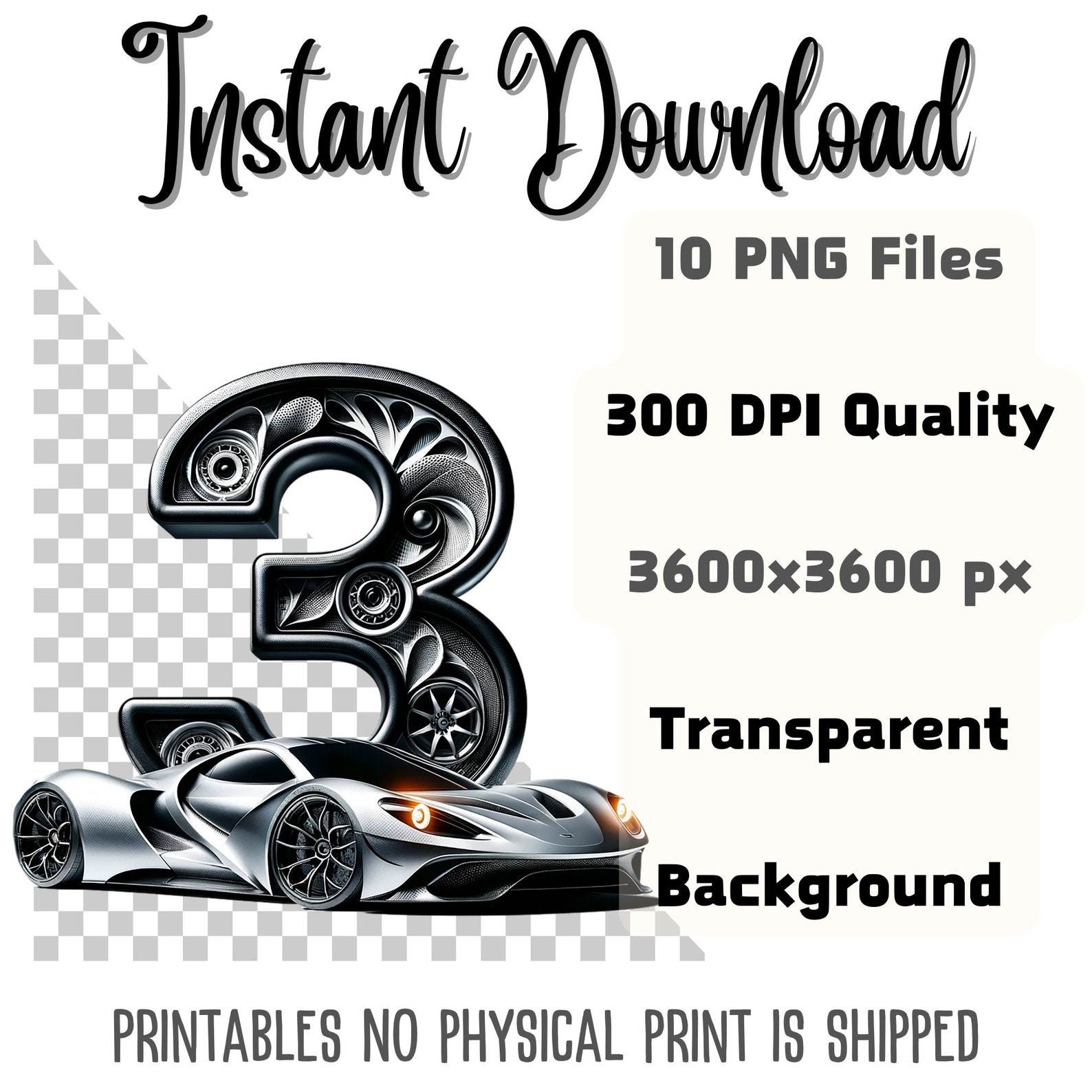Sport Car Numbers Clipart 10 PNG Sport Car PNG Sport Car Birthday Party ...