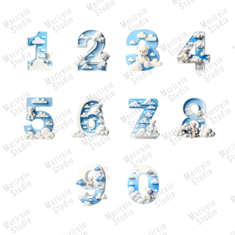 Teddy Bear Alphabet & Numbers Clipart, Decorative Letters (digital ...