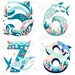 Shark Numbers Clipart 10 PNG Shark Numbers Birthday PNG Under the Sea ...