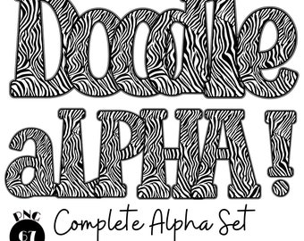 Soft Leopard Alpha Doodle Bundle 67 PNG Soft Leopard Doodle Alphabets ...