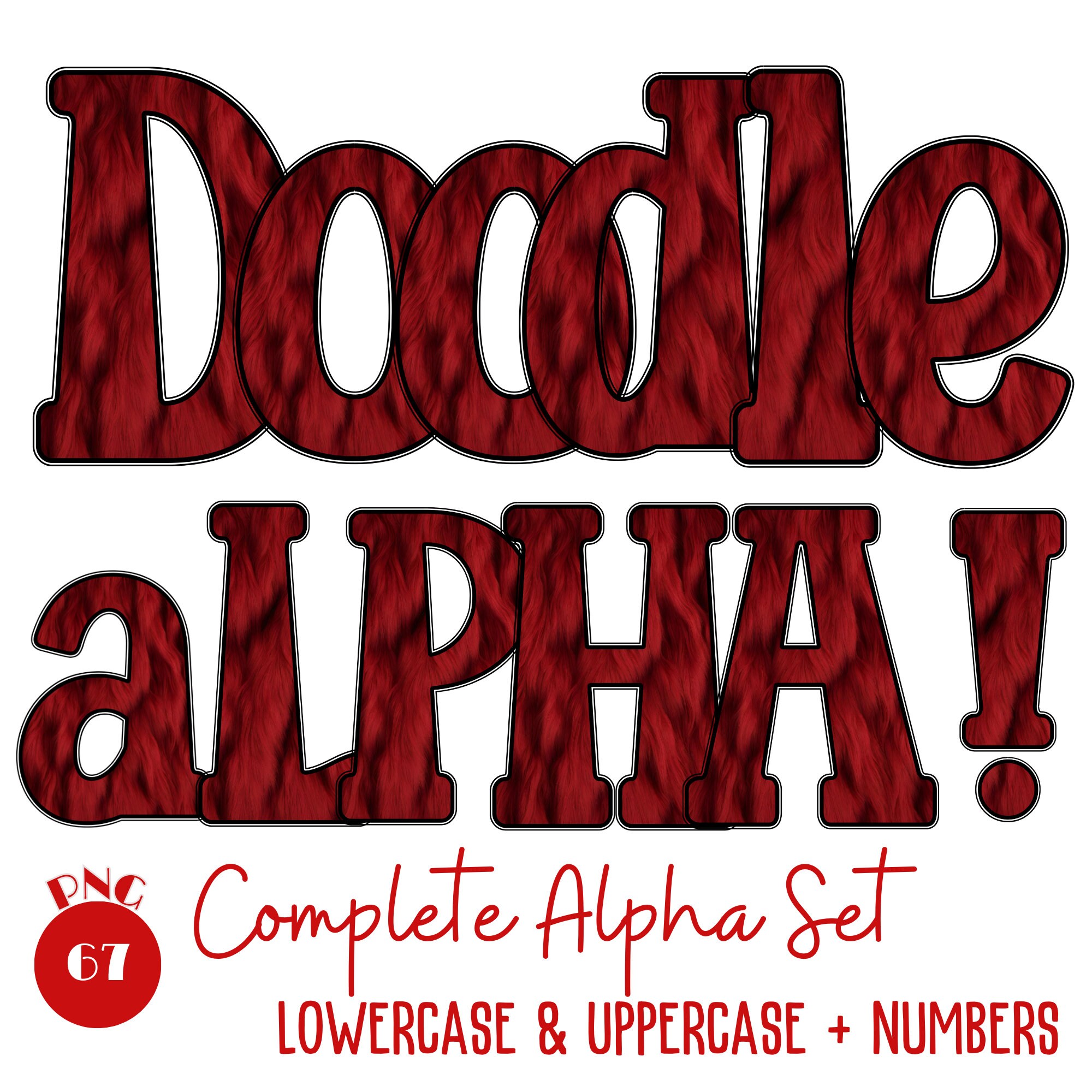 Red Velvet Alphabet Letters PNG Bundle 67 PNG Red Velvet Doodle ...