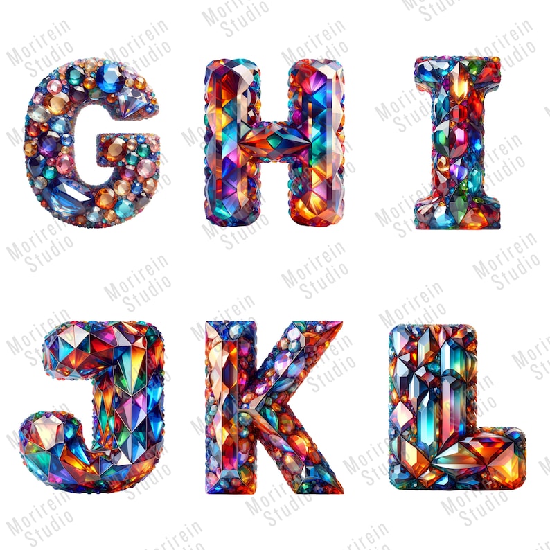 Crystal Alphabets and Numbers Clipart 36 PNG Crystal Alpha Clipart ...