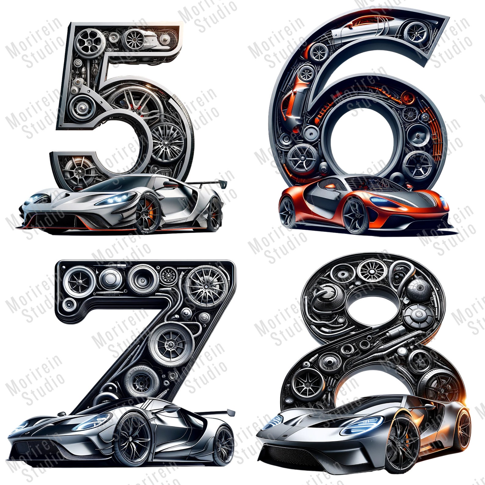 Sport Car Numbers Clipart 10 PNG Sport Car PNG Sport Car Birthday Party ...