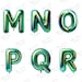 Holographic Green Foil Balloon Alphabets and Number Clipart 36 PNG ...
