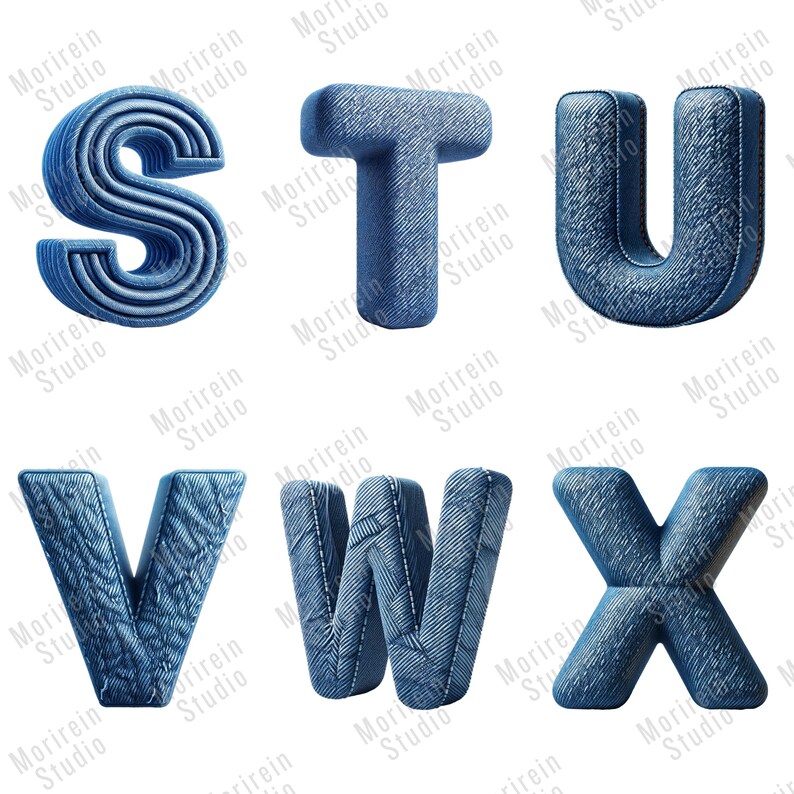 Denim Alphabets and Numbers Clipart 36 PNG Denim Alpha Clipart ...