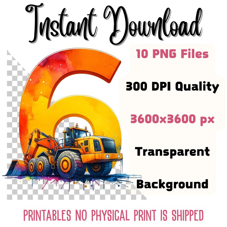 Construction Vehicles Numbers Clipart 10 PNG Construction Vehicles PNG ...