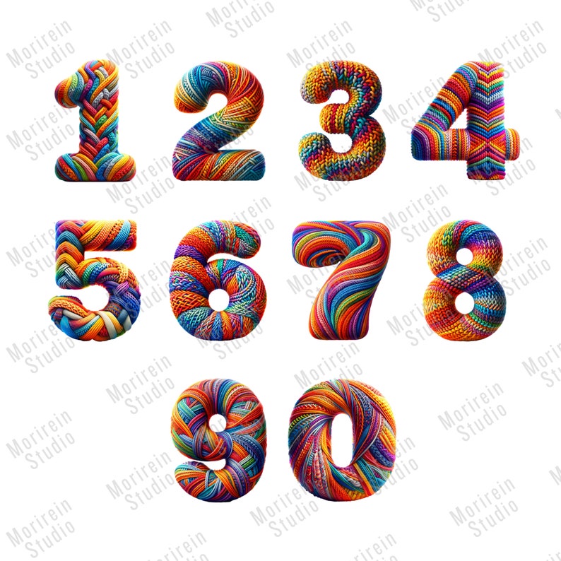 Knitted Alphabets and Numbers Clipart 36 PNG Knitted Alpha Clipart ...