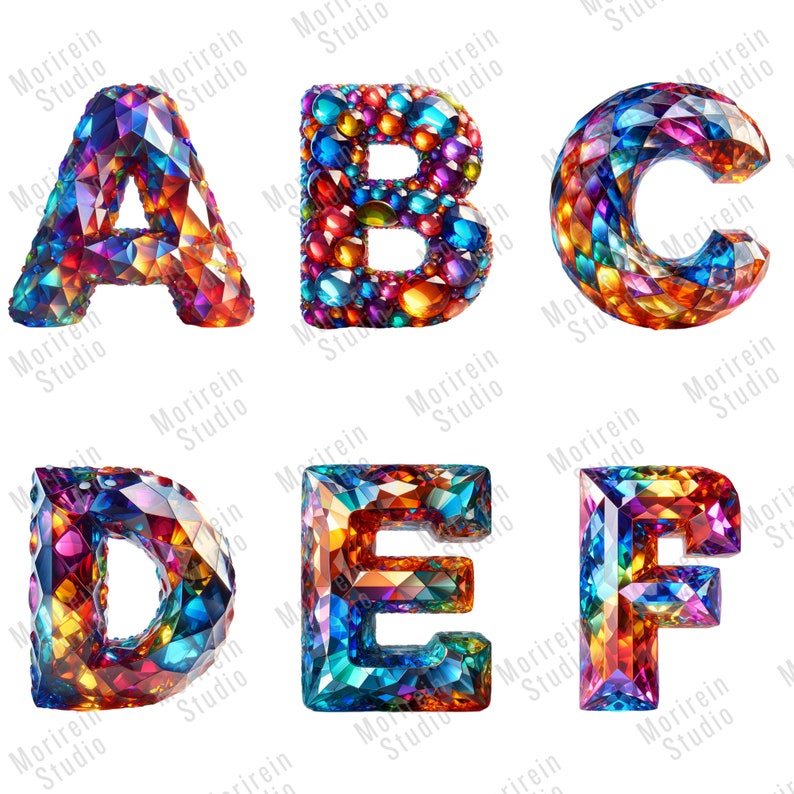 Crystal Alphabets and Numbers Clipart 36 PNG Crystal Alpha Clipart ...