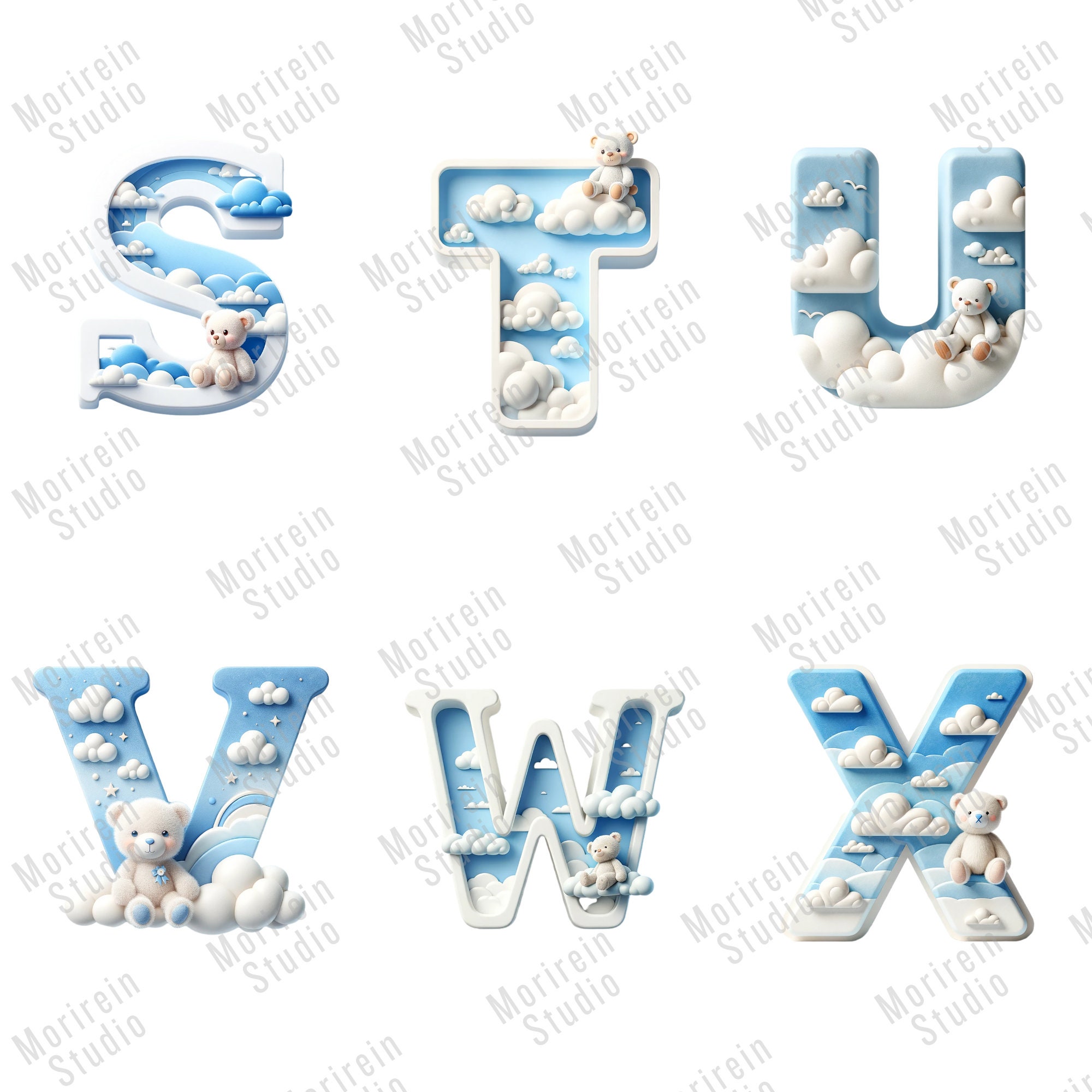 Teddy Bear Alphabets and Numbers Clipart 36 PNG Teddy Bear Alpha ...