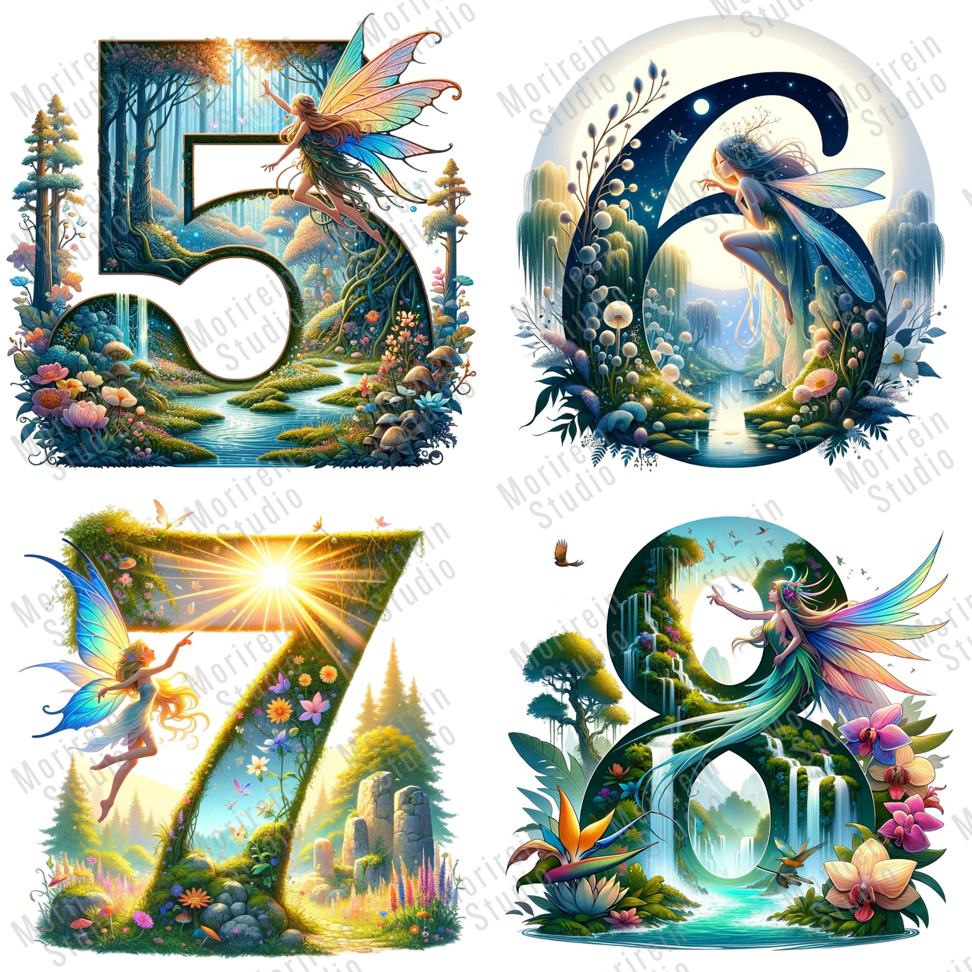 Forest Fairy Numbers Clipart 10 PNG Happy Birthday Fairy PNG Birthday ...