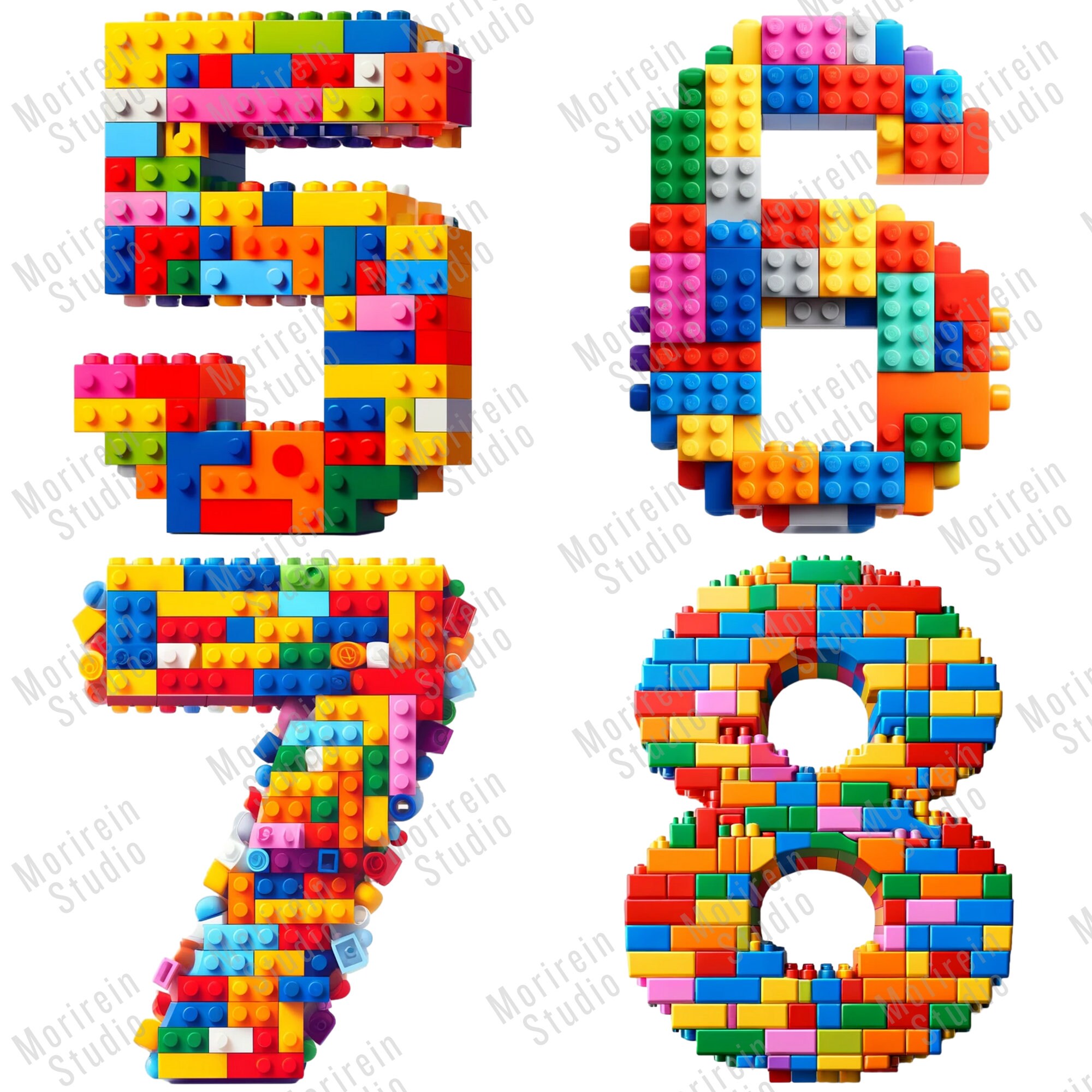 Building Block Number Clipart, Birthday Party Decor (digital Download ...