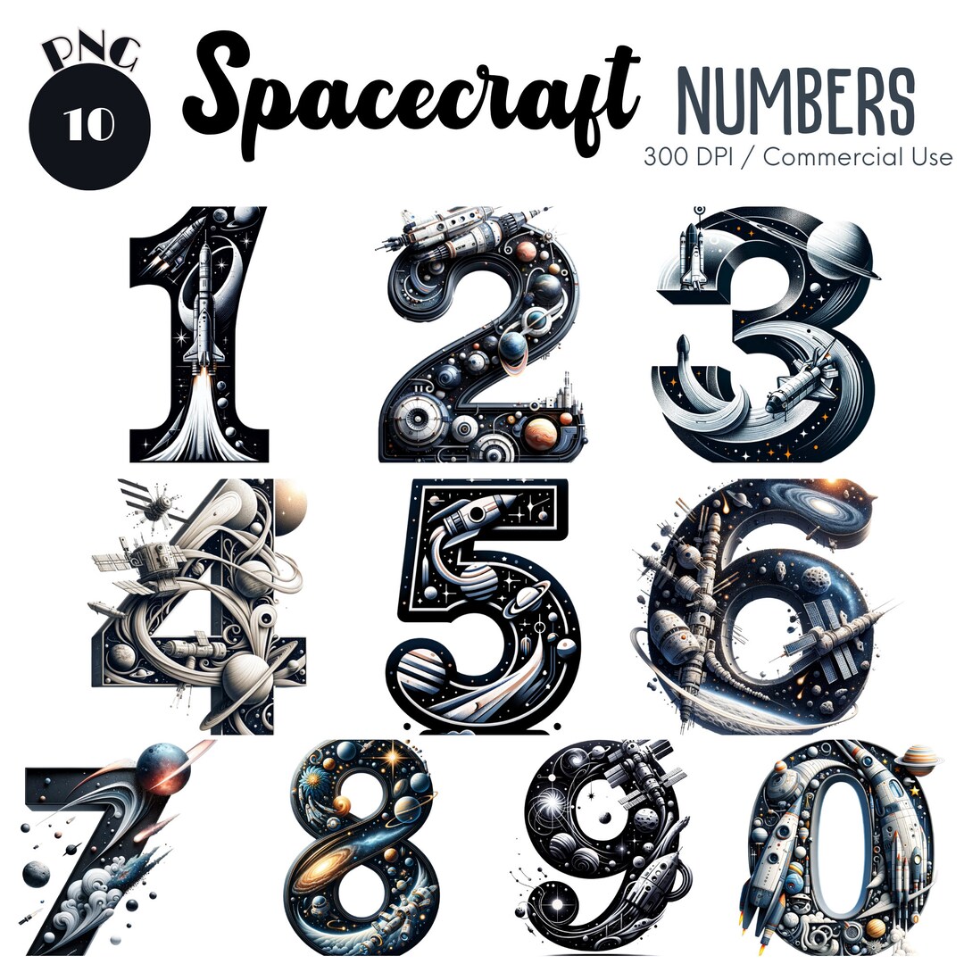 Spacecraft Numbers Clipart 10 PNG Happy Birthday Spacecraft PNG ...