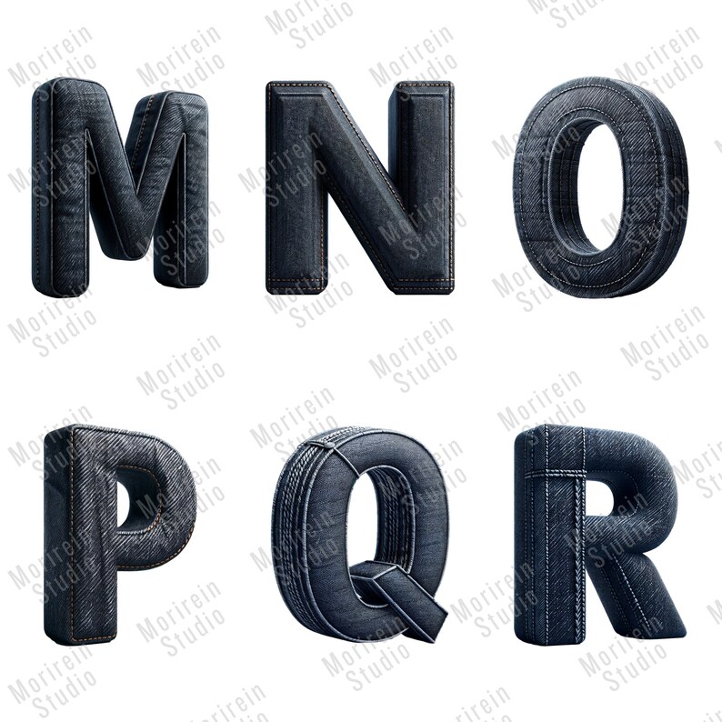 Denim Alphabets and Numbers Clipart 36 PNG Denim Alpha Clipart ...
