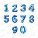 Holographic Blue Foil Balloon Alphabets and Numbers Clipart 36 PNG Blue ...