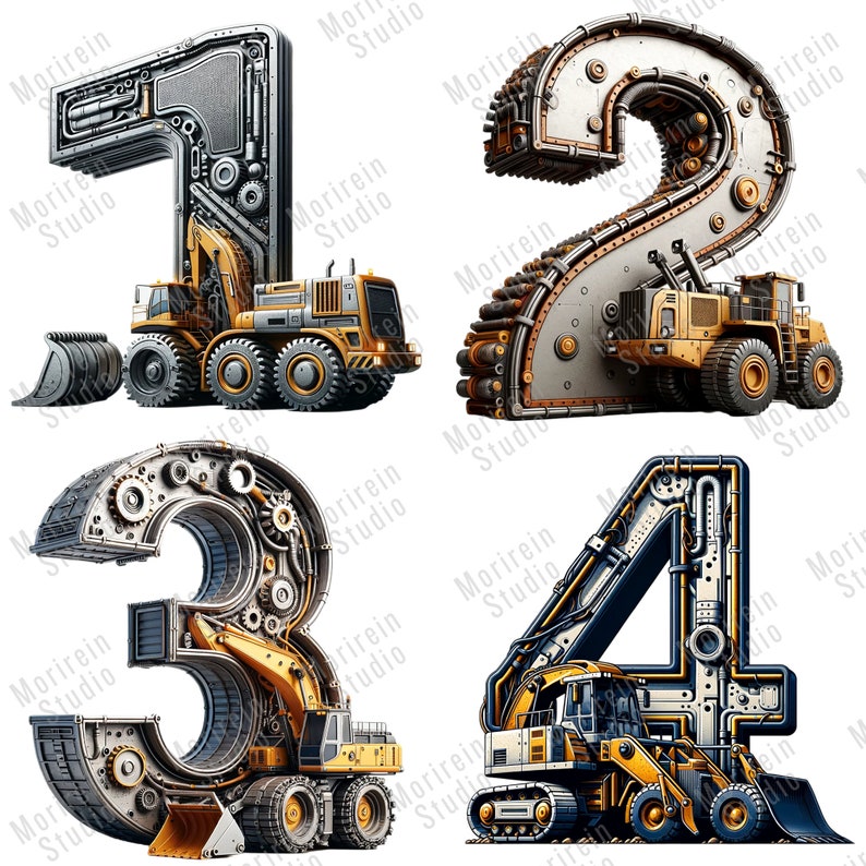 Construction Vehicles Numbers Clipart 10 PNG Construction Vehicles PNG ...