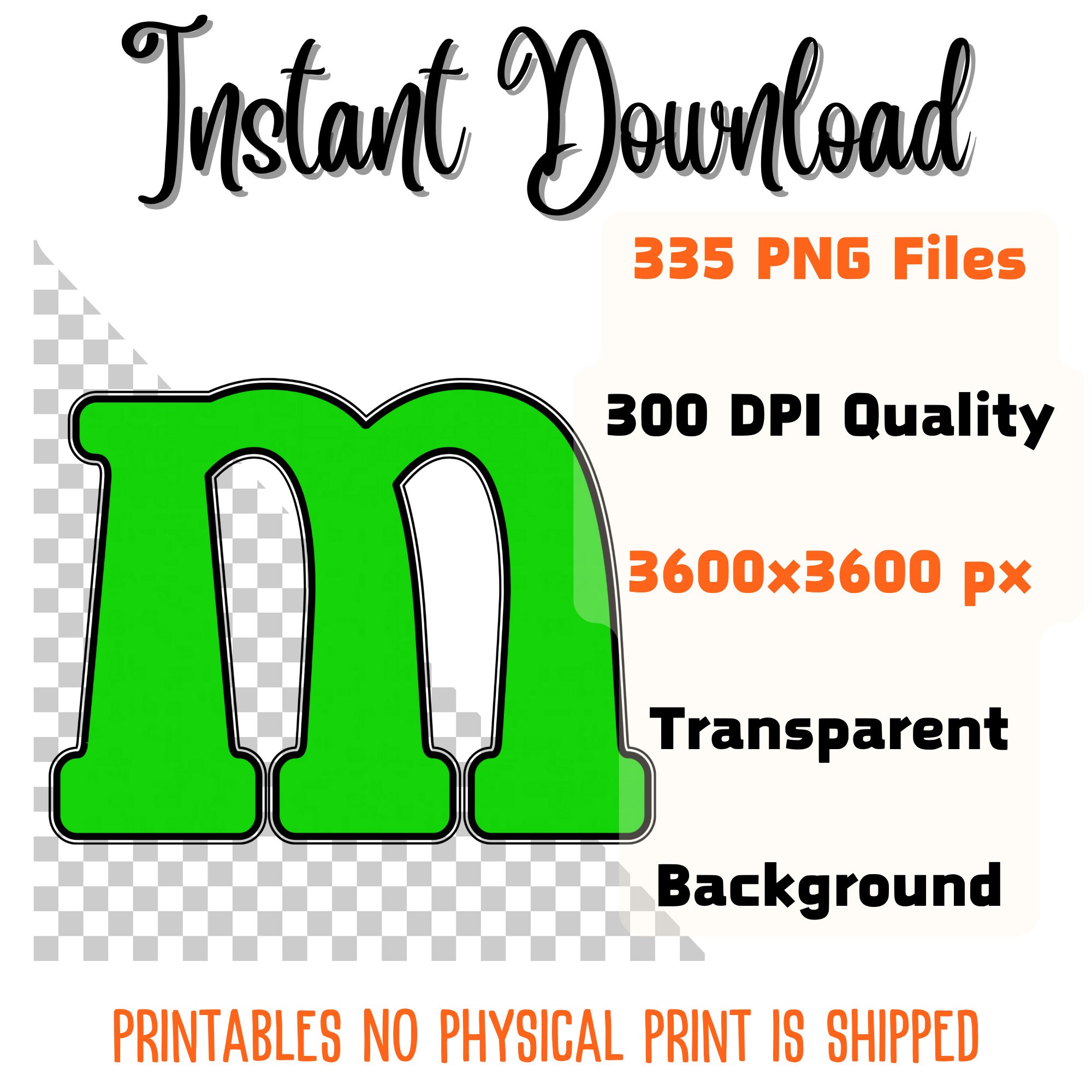 Bright Alphabet Letters PNG Bundle 335 PNG 5 Sets Bright Doodle ...