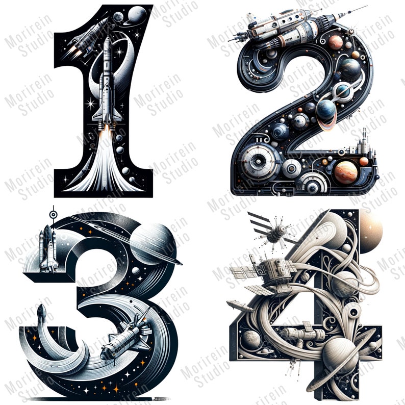 Spacecraft Numbers Clipart 10 PNG Happy Birthday Spacecraft PNG ...