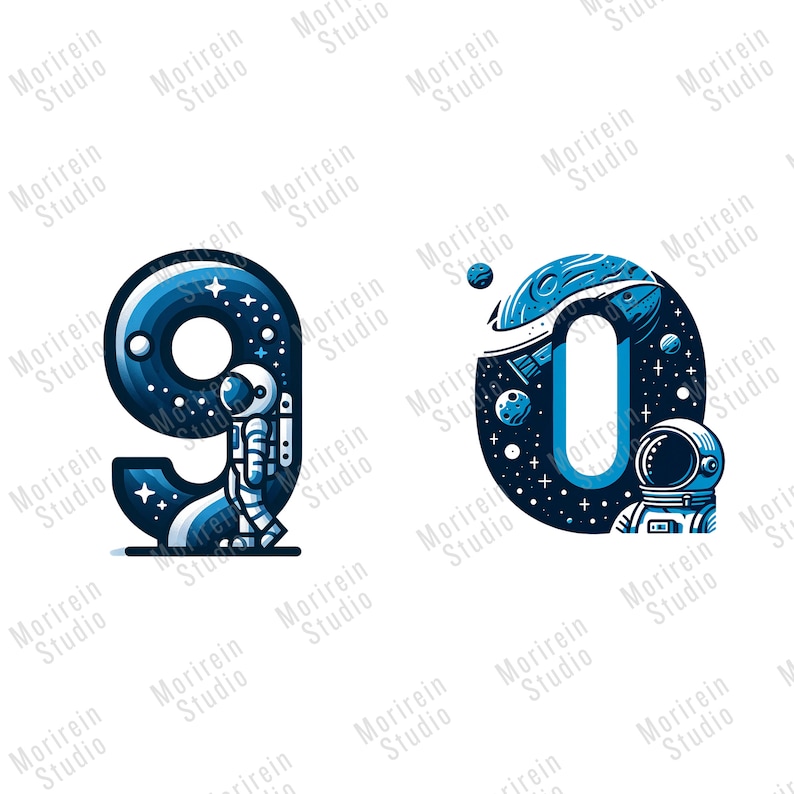 Astronaut Numbers Clipart 10 PNG Astronaut Numbers Birthday PNG Space ...