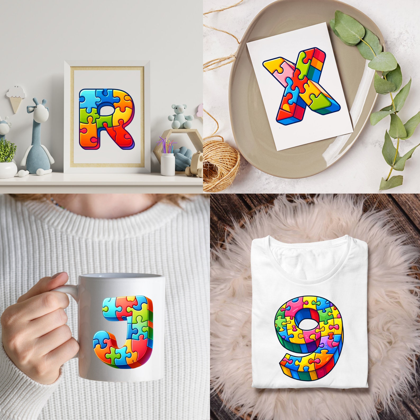 Jigsaw Alphabets and Numbers Clipart 36 PNG Jigsaw Alpha Clipart ...