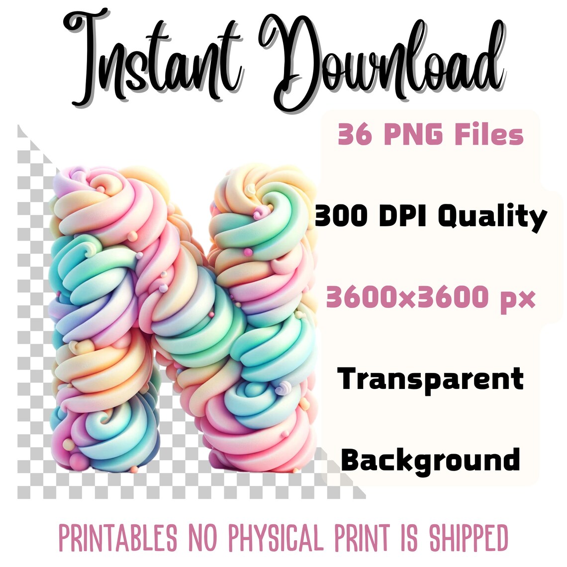 Ice Cream Alphabets and Numbers Clipart 36 PNG Ice Cream Alpha Clipart ...