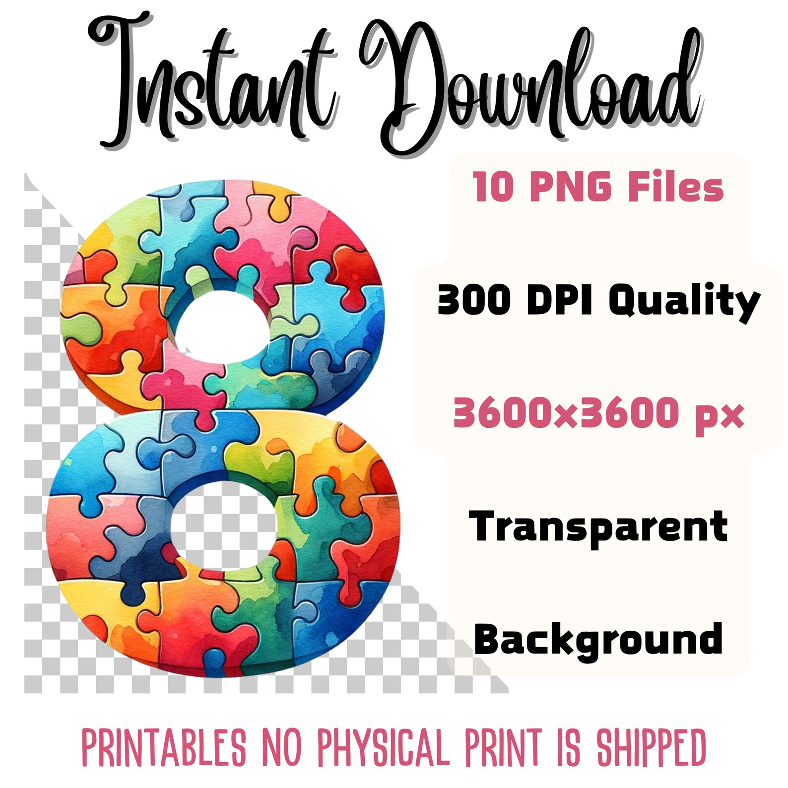 Jigsaw Numbers Clipart 10 PNG Happy Birthday Jigsaw PNG Birthday Jigsaw ...