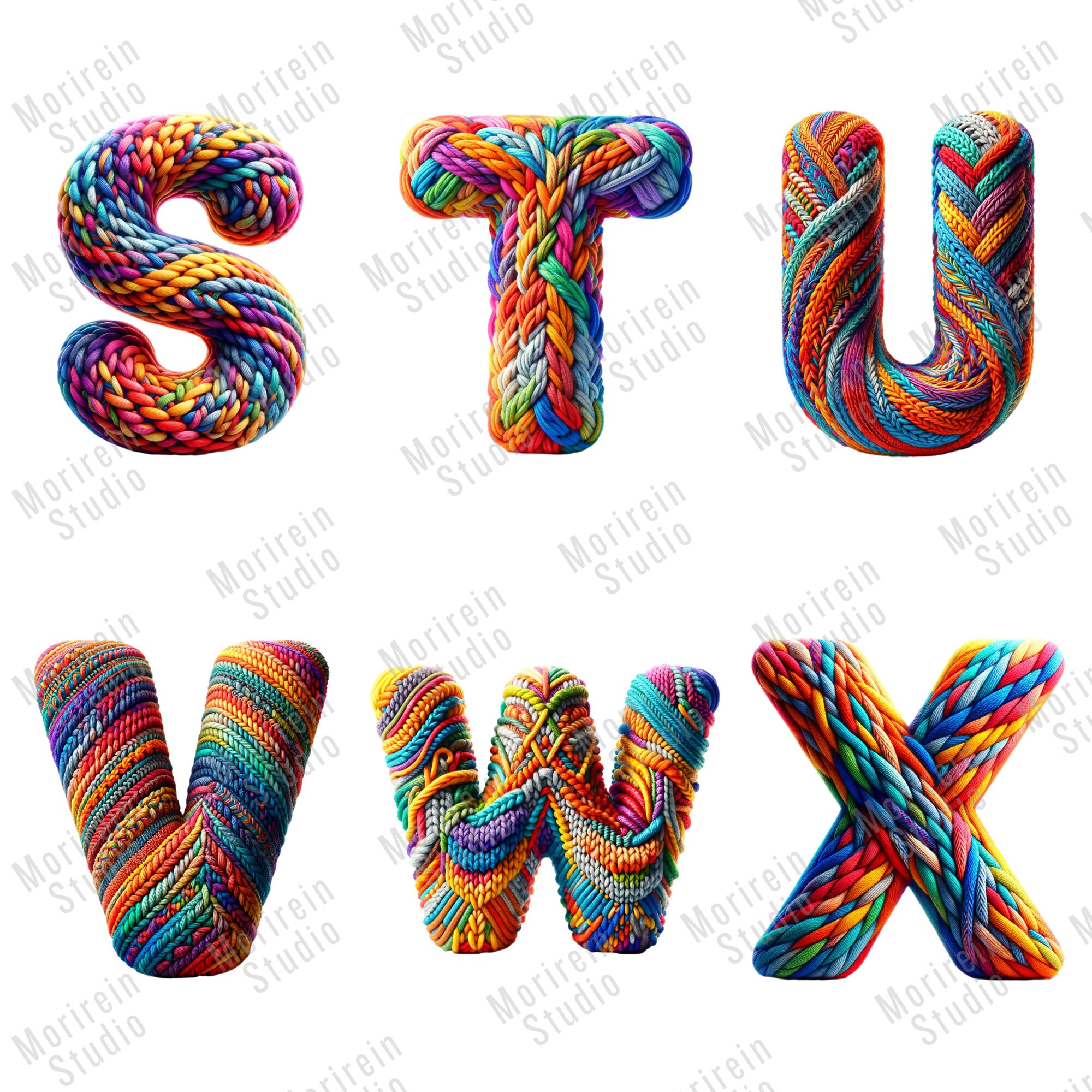 Knitted Alphabets and Numbers Clipart 36 PNG Knitted Alpha Clipart ...