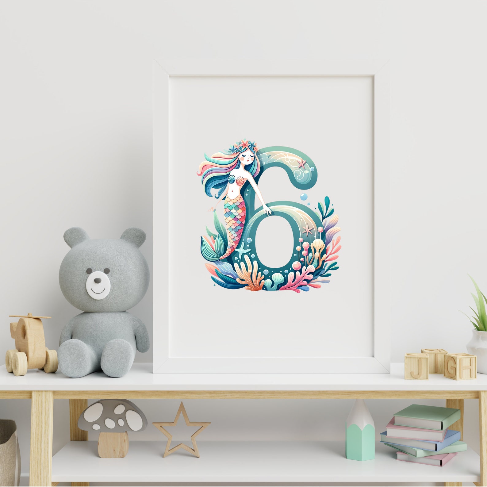 Mermaid Numbers Clipart 10 PNG Mermaid Numbers Birthday PNG Under the ...