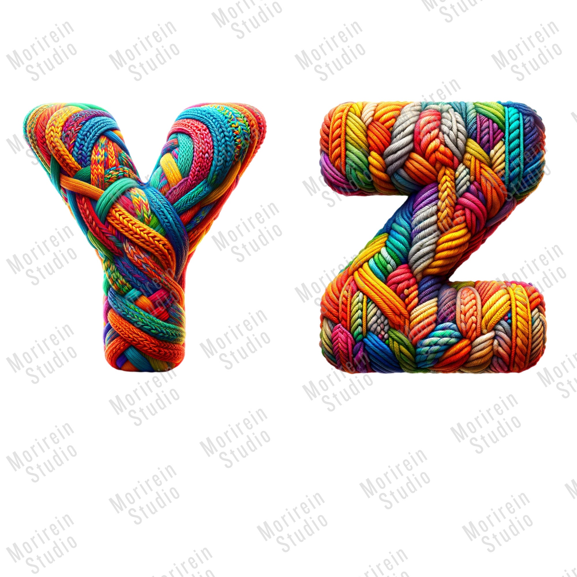 Knitted Alphabets and Numbers Clipart 36 PNG Knitted Alpha Clipart ...