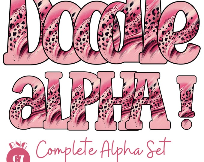Leopard Alphabet Png Bundle, Gold Doodle Font Letters Png, Cheetah ...