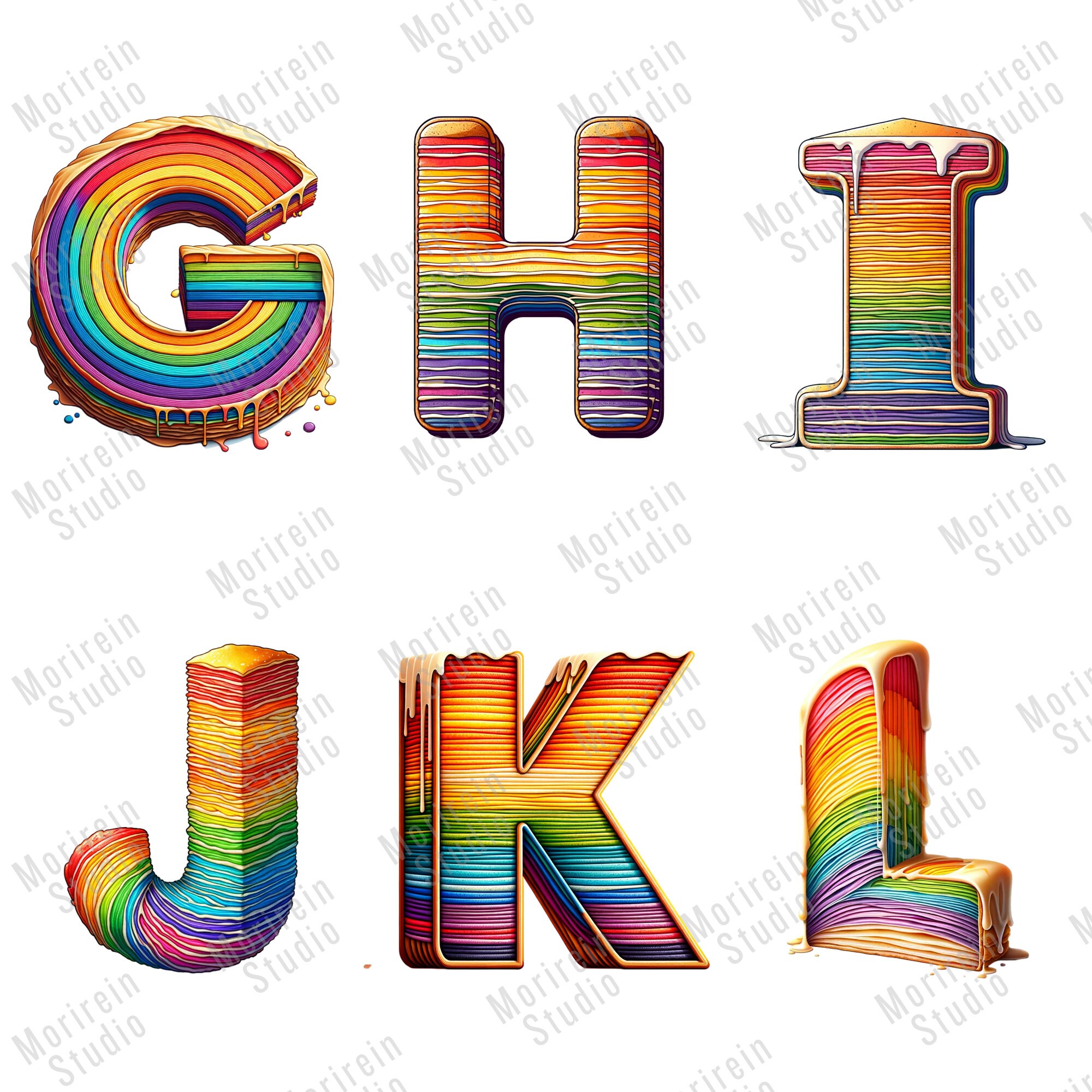 Crepe Cake Alphabets and Numbers Clipart 36 PNG Crepe Cake Alpha ...