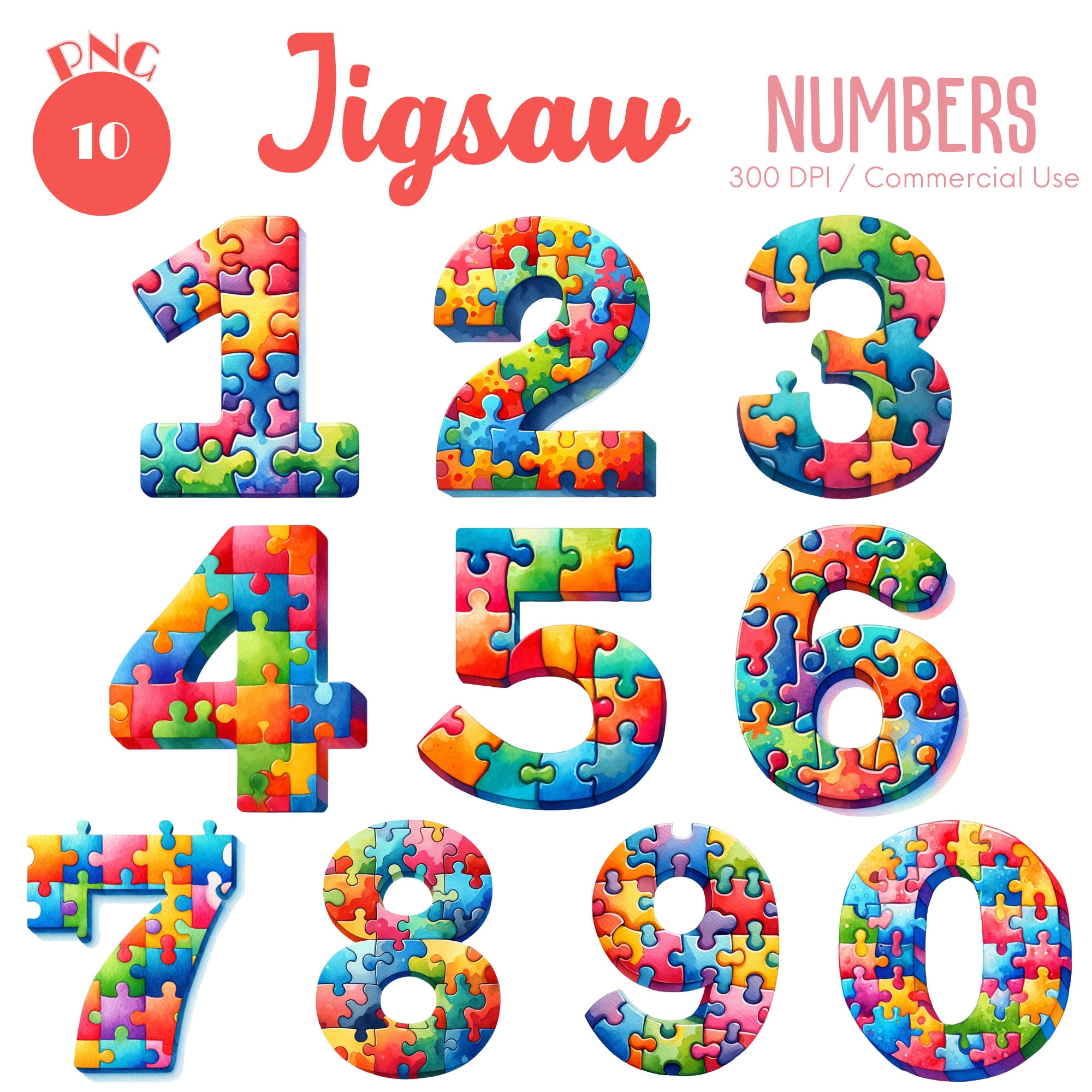 Jigsaw Numbers Clipart 10 PNG Happy Birthday Jigsaw PNG Birthday Jigsaw ...