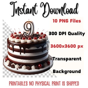 Birthday Cake Numbers Clipart 10 PNG Happy Birthday Cake Number ...