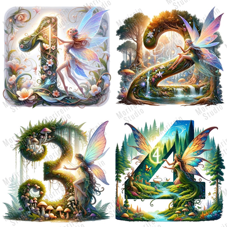 Forest Fairy Numbers Clipart 10 PNG Happy Birthday Fairy PNG Birthday ...