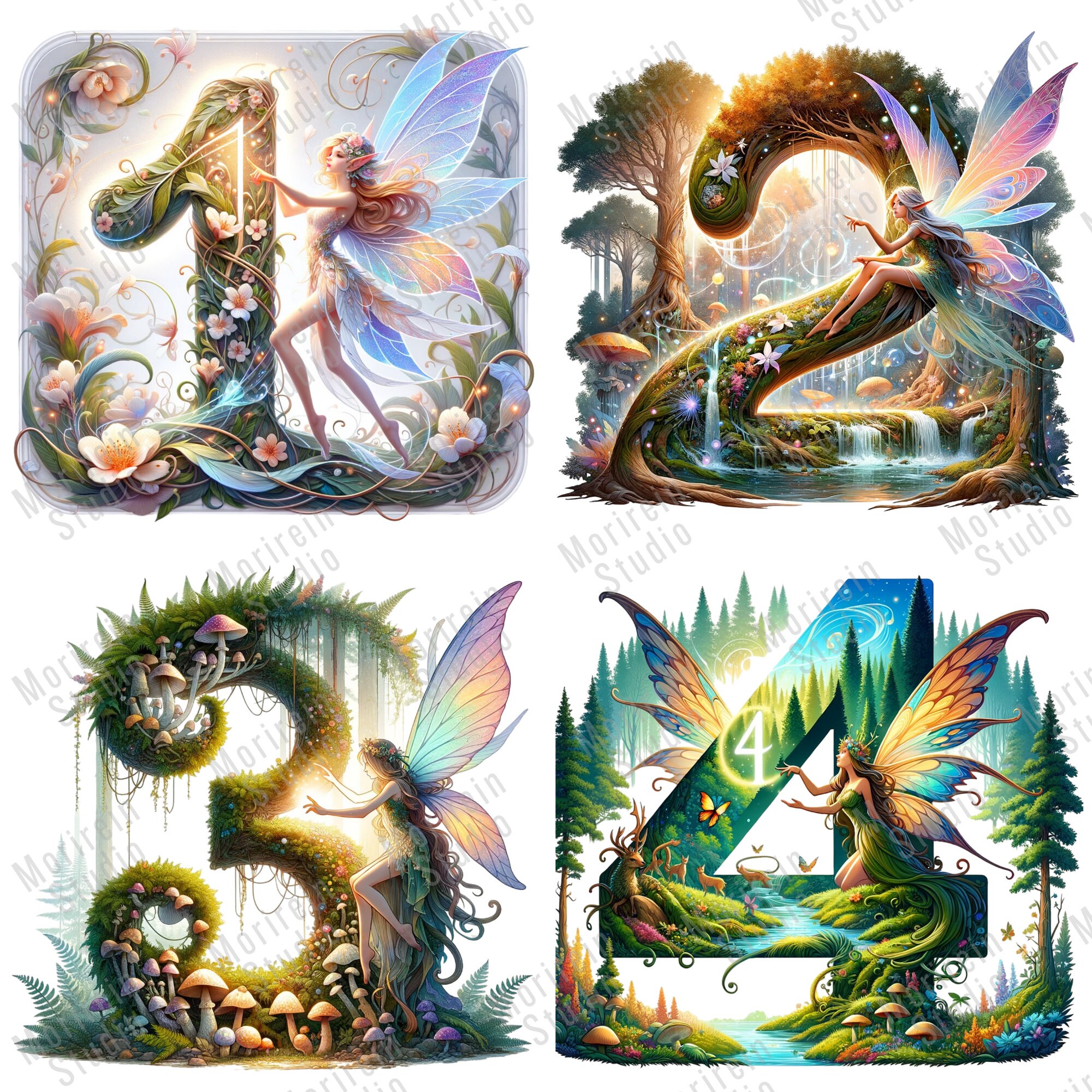 Forest Fairy Numbers Clipart 10 PNG Happy Birthday Fairy PNG Birthday ...