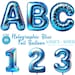 Holographic Blue Foil Balloon Alphabets and Numbers Clipart 36 PNG Blue ...