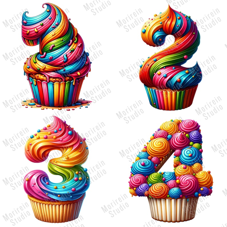 Cupcake Numbers Clipart 10 PNG Happy Birthday Cupcake PNG Birthday ...