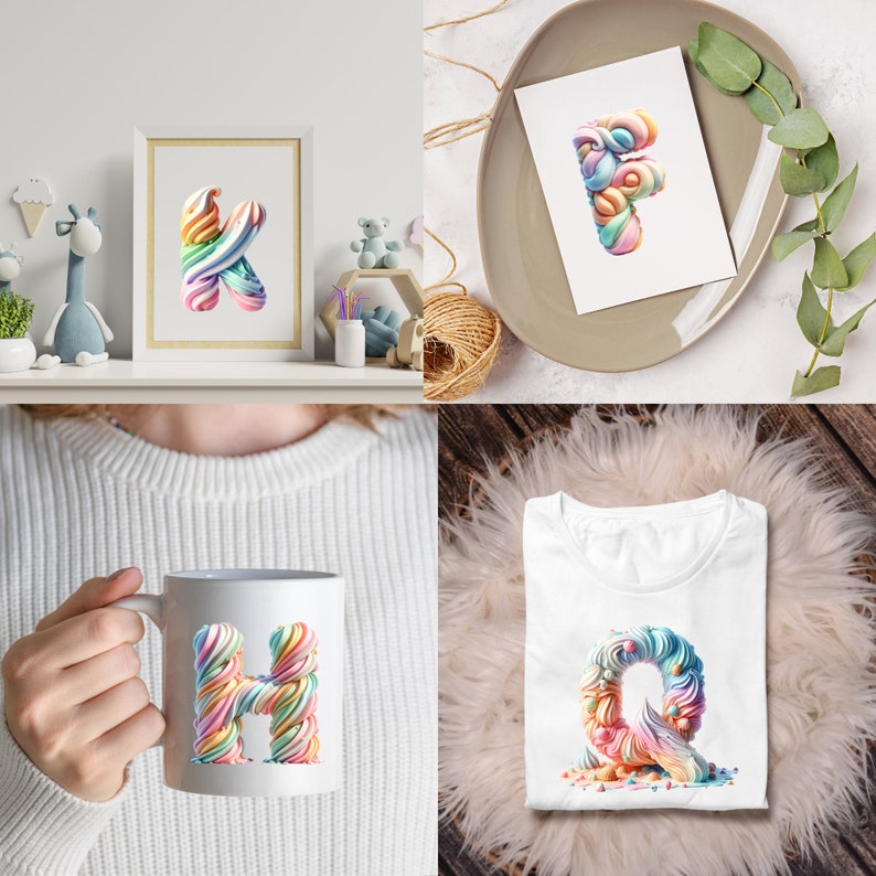 Ice Cream Alphabets and Numbers Clipart 36 PNG Ice Cream Alpha Clipart ...