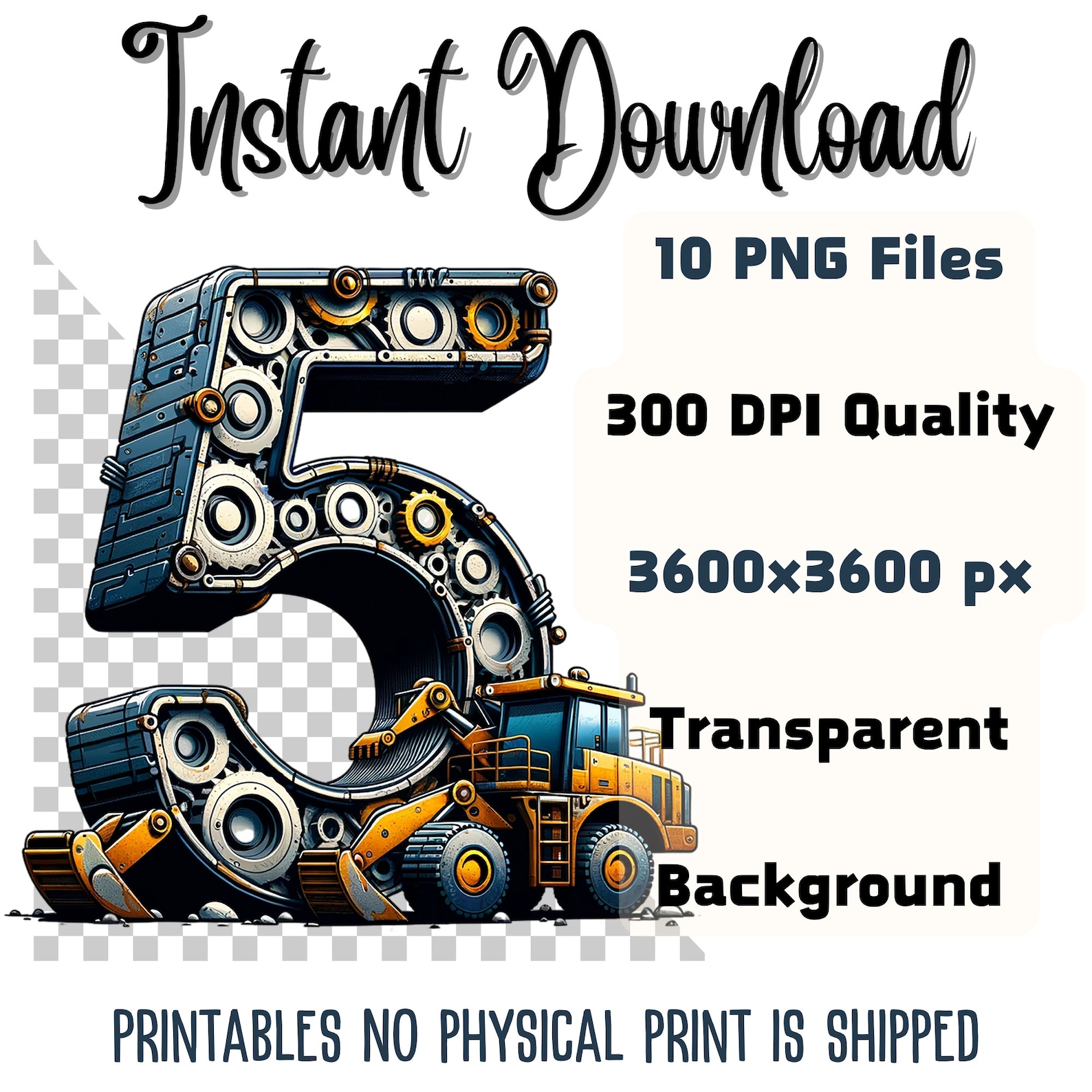 Construction Vehicles Numbers Clipart 10 PNG Construction Vehicles PNG ...