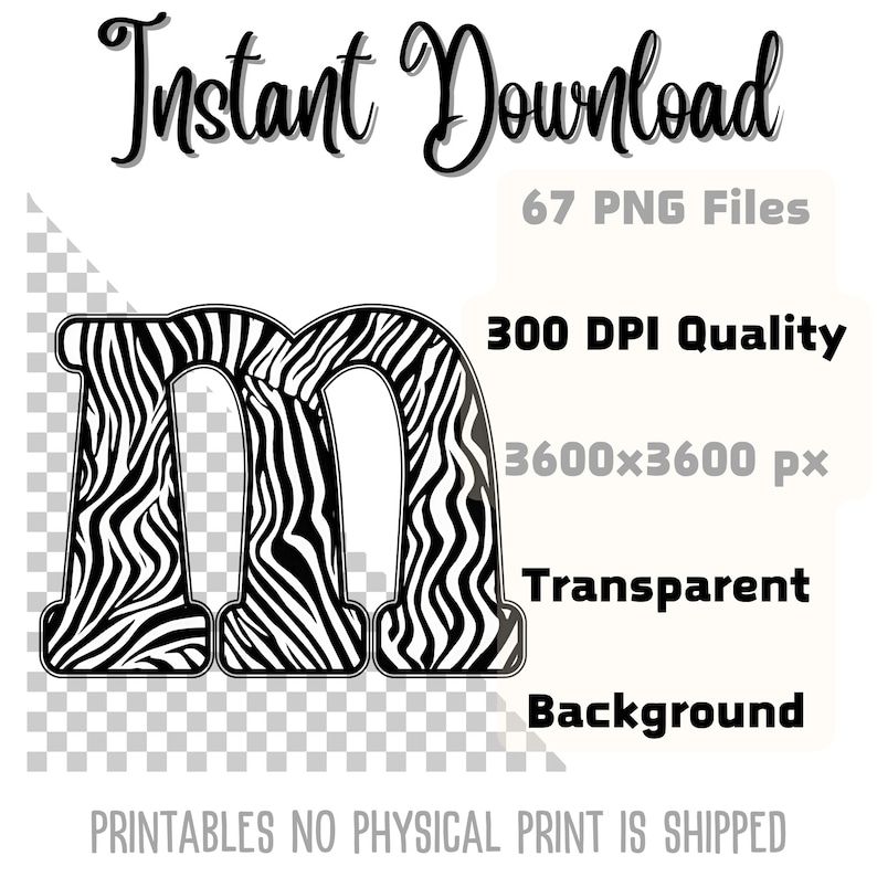 Zebra Alpha Doodle Bundle 67 PNG Zebra Alphabets and Numbers Zebra ...