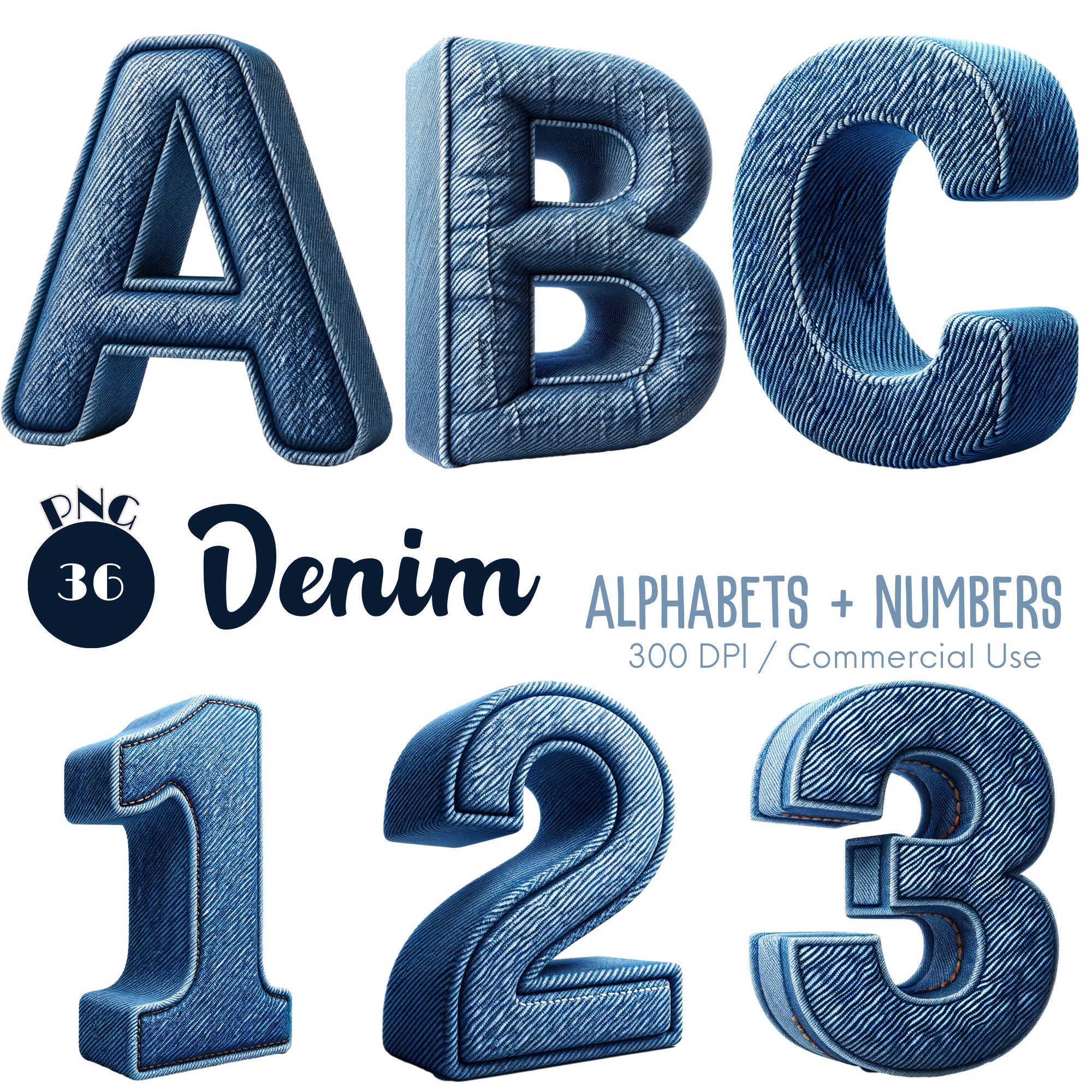 Denim Alphabets and Numbers Clipart 36 PNG Denim Alpha Clipart ...