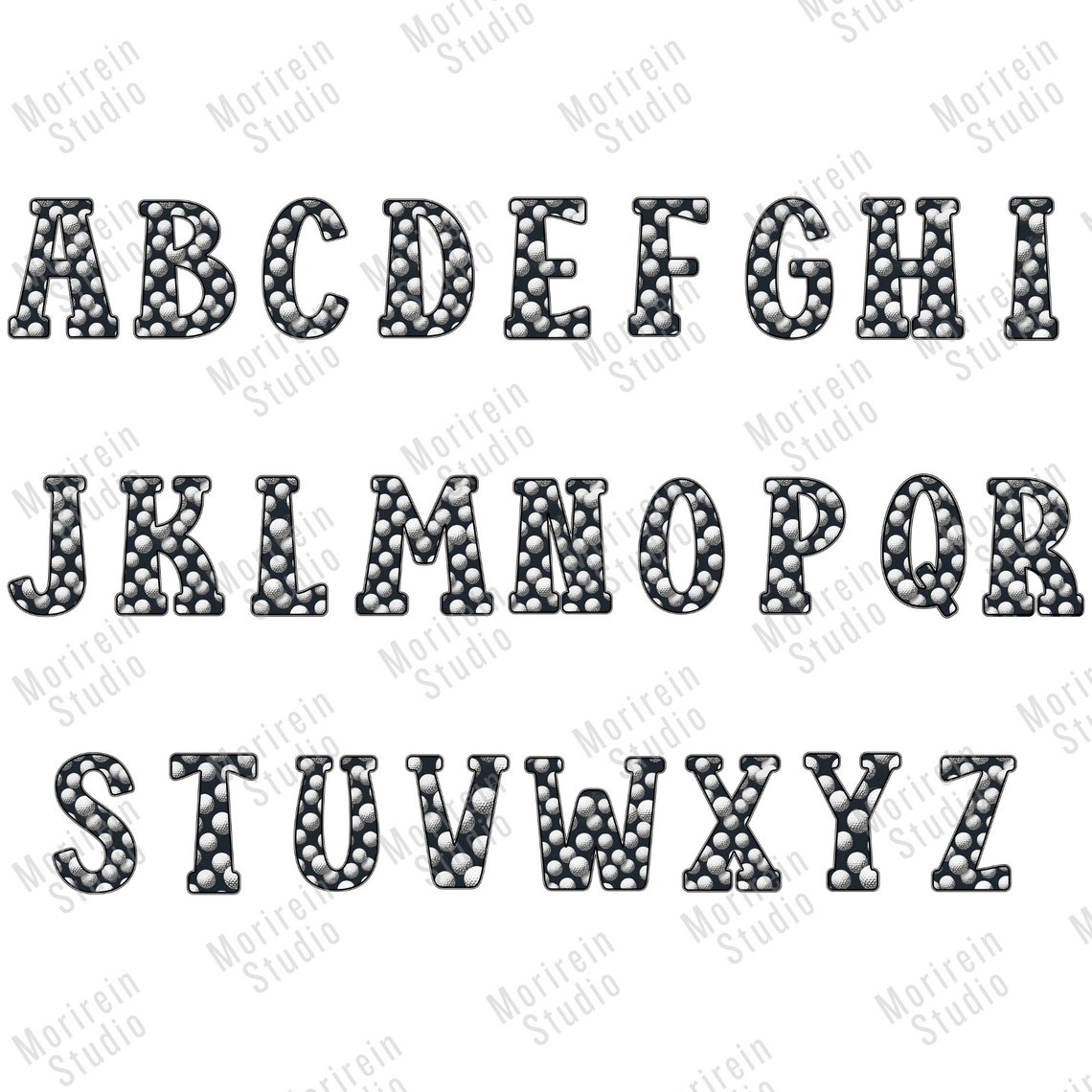 Golf Alphabet Letters PNG Bundle 67 PNG Golf Doodle Alphabets and ...