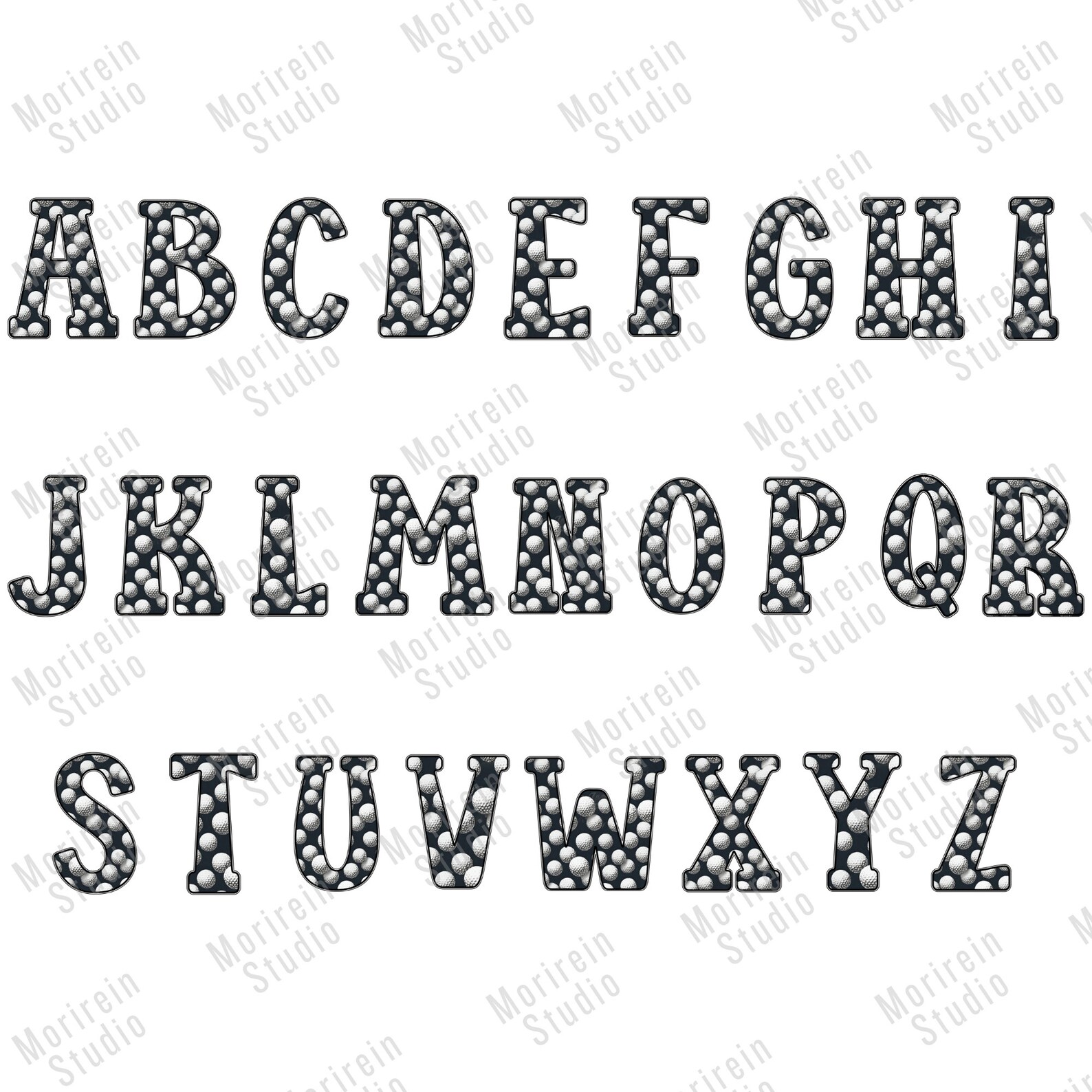 Golf Alphabet Letters PNG Bundle 67 PNG Golf Doodle Alphabets and ...